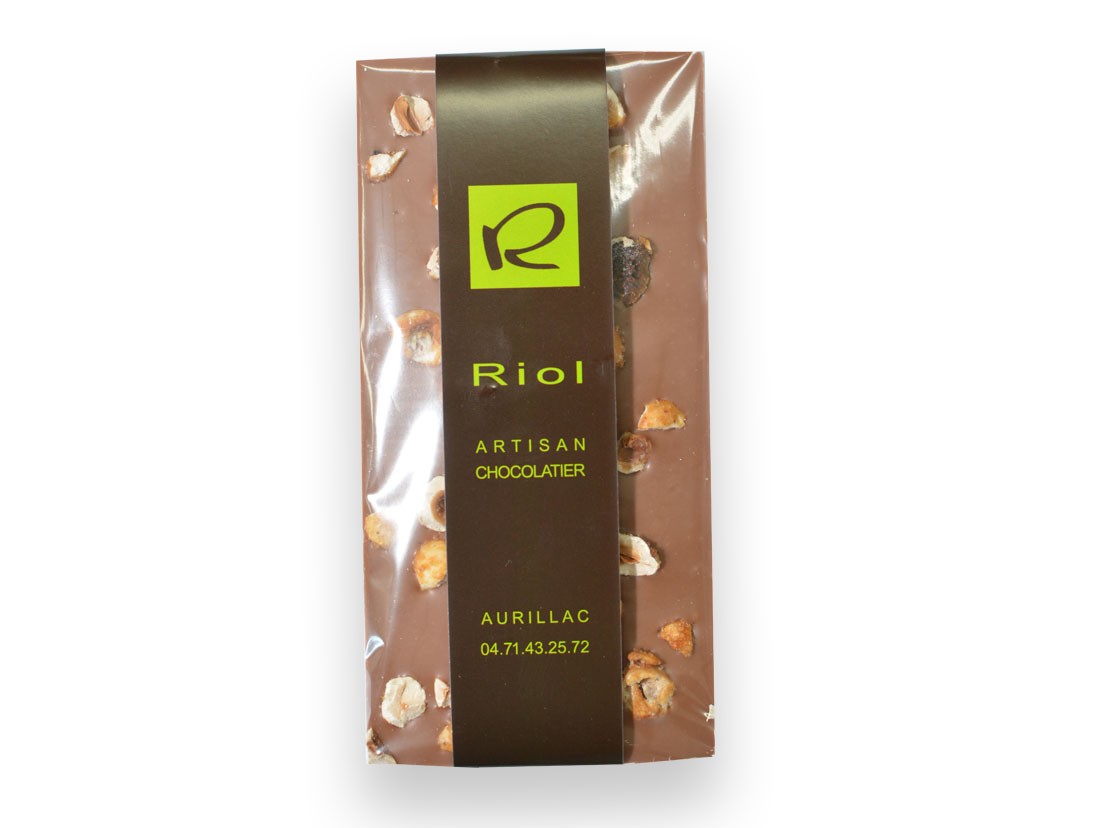 Tablette chocolat lait + noisettes 33% de cacao min- 100g de la ...