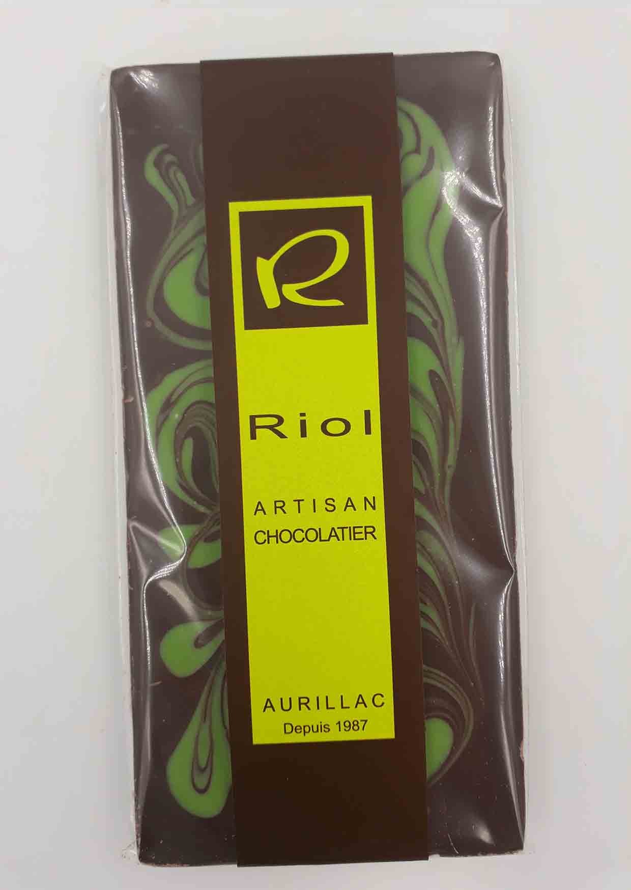 Tablette de chocolat noir 61% de cacao + menthe - 100 g de la ...