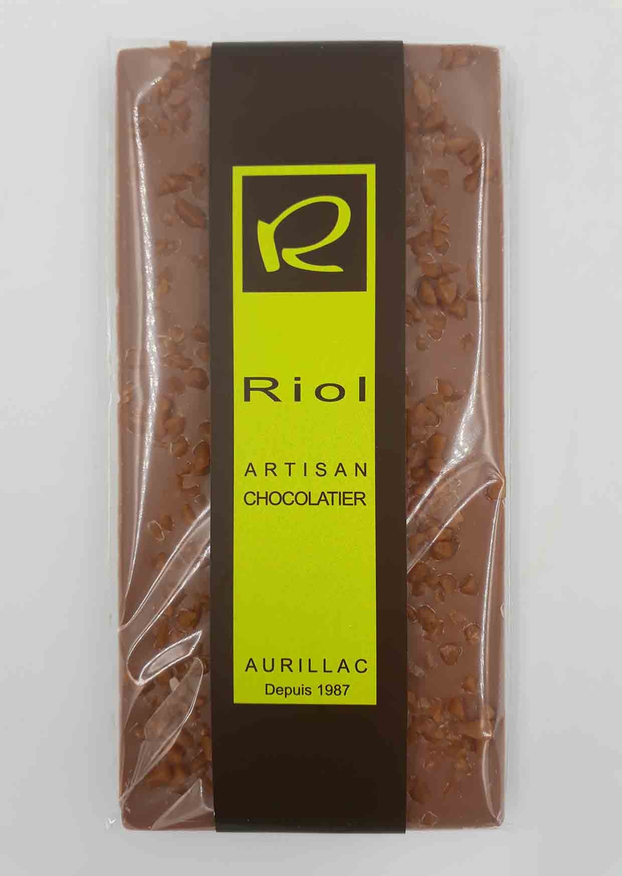 Tablette de chocolat lait + éclats de caramel 33% de cacao min- 100 g ...